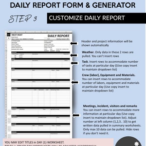 Construction Project Daily Report Generator With Database | Home ...