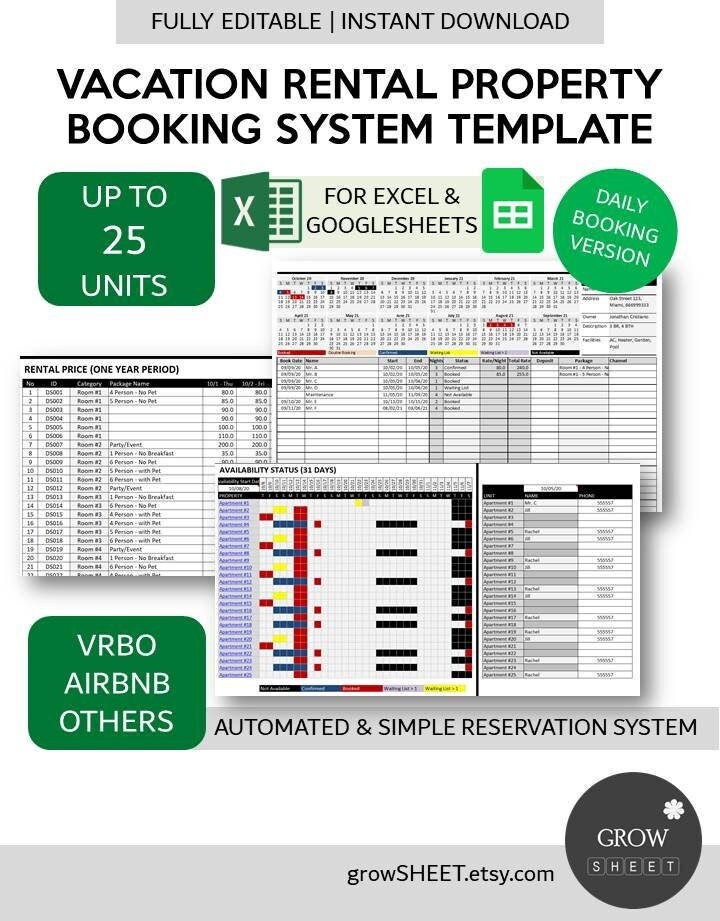 Vacation Rental Property Booking System Template VRBO Airbnb ...