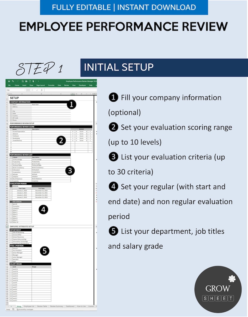 Employee Performance Review Template With Database | Performance ...