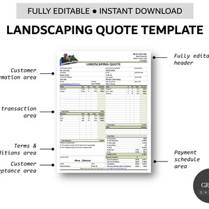 Printable Landscaping Quote Template for Excel and Google Sheets | Home ...
