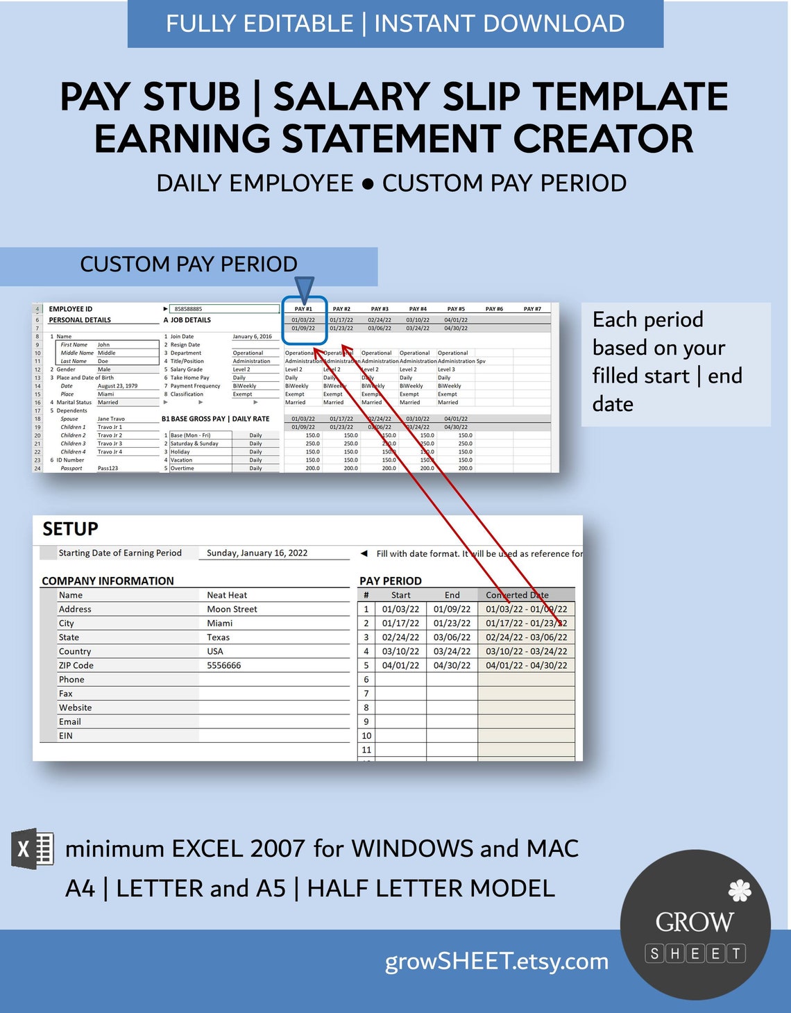 Salary Slip Generator Earning Statement Template Pay Slip Creator for ...