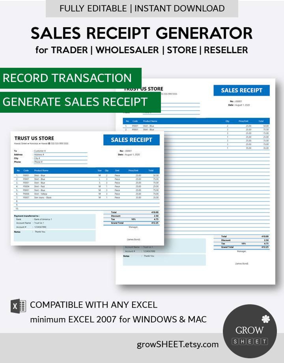 Sales Receipt Generator for Small Business | Sales Receipt Template ...