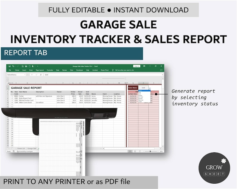 Garage Sale Inventory and Sales Tracker | Garage Sale Listing ...