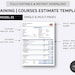 Printable Training Estimate Template for Excel and Google Sheets ...