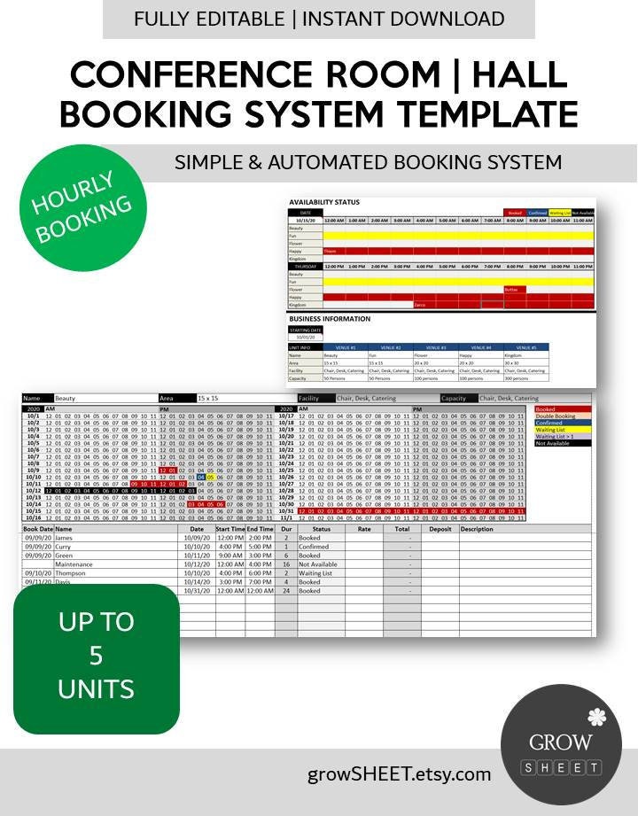 Conference Room Hourly Booking Template | Banquet Hall Reservation ...