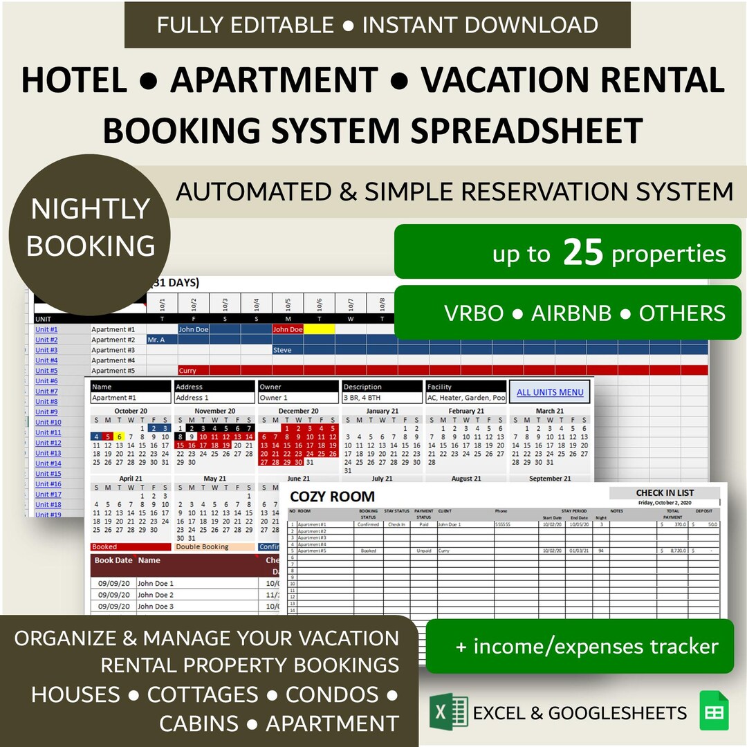 Vacation Rental Property Booking System Template | VRBO - Airbnb Daily ...