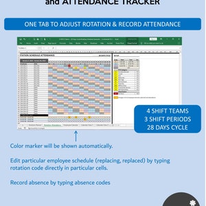 Work Rotating Generator Template and Attendance Tracker | Automated ...