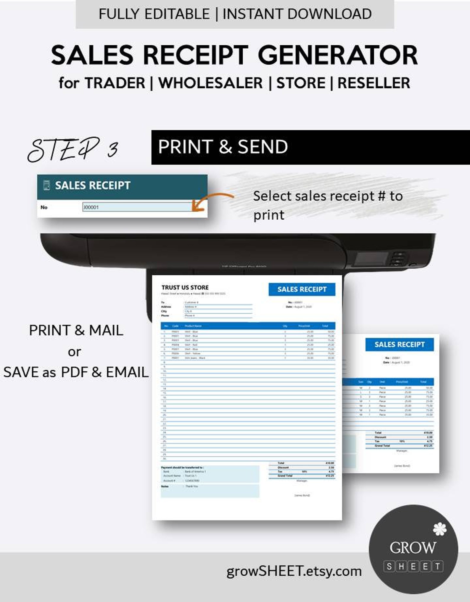 Sales Receipt Generator for Small Business | Sales Receipt Template ...