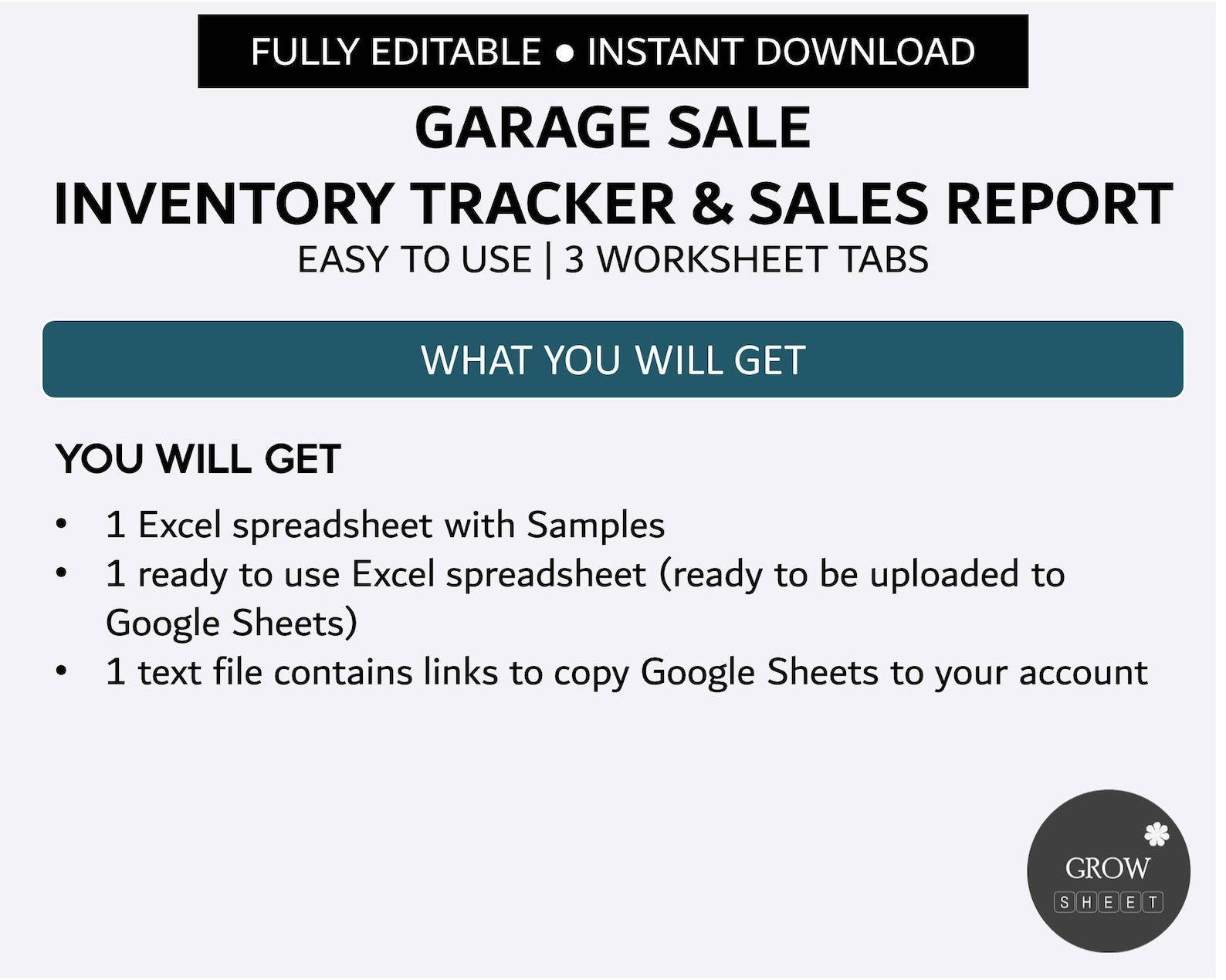 Garage Sale Inventory and Sales Tracker | Garage Sale Listing ...