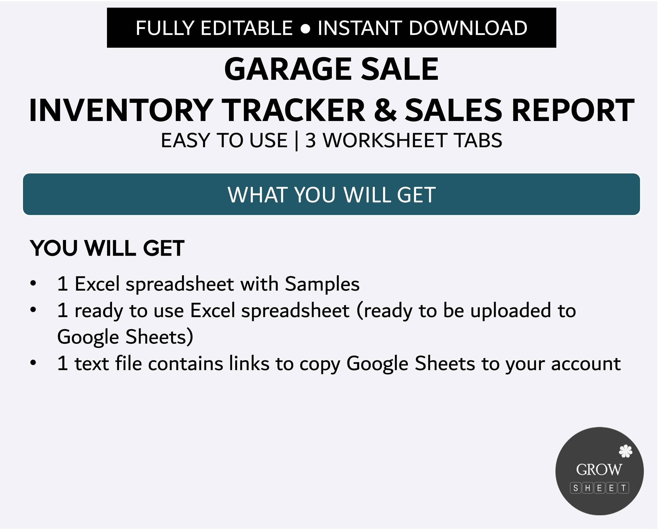 Garage Sale Inventory and Sales Tracker | Garage Sale Listing ...