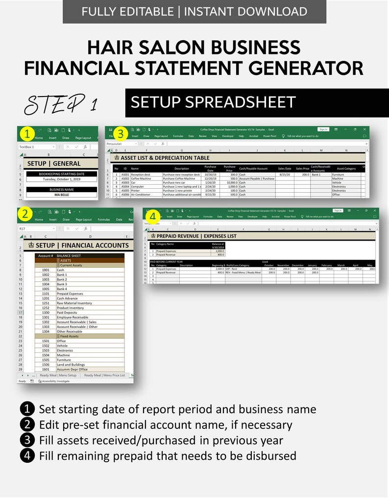 Hair Salon Business Financial Statement Generator | Automated Income ...