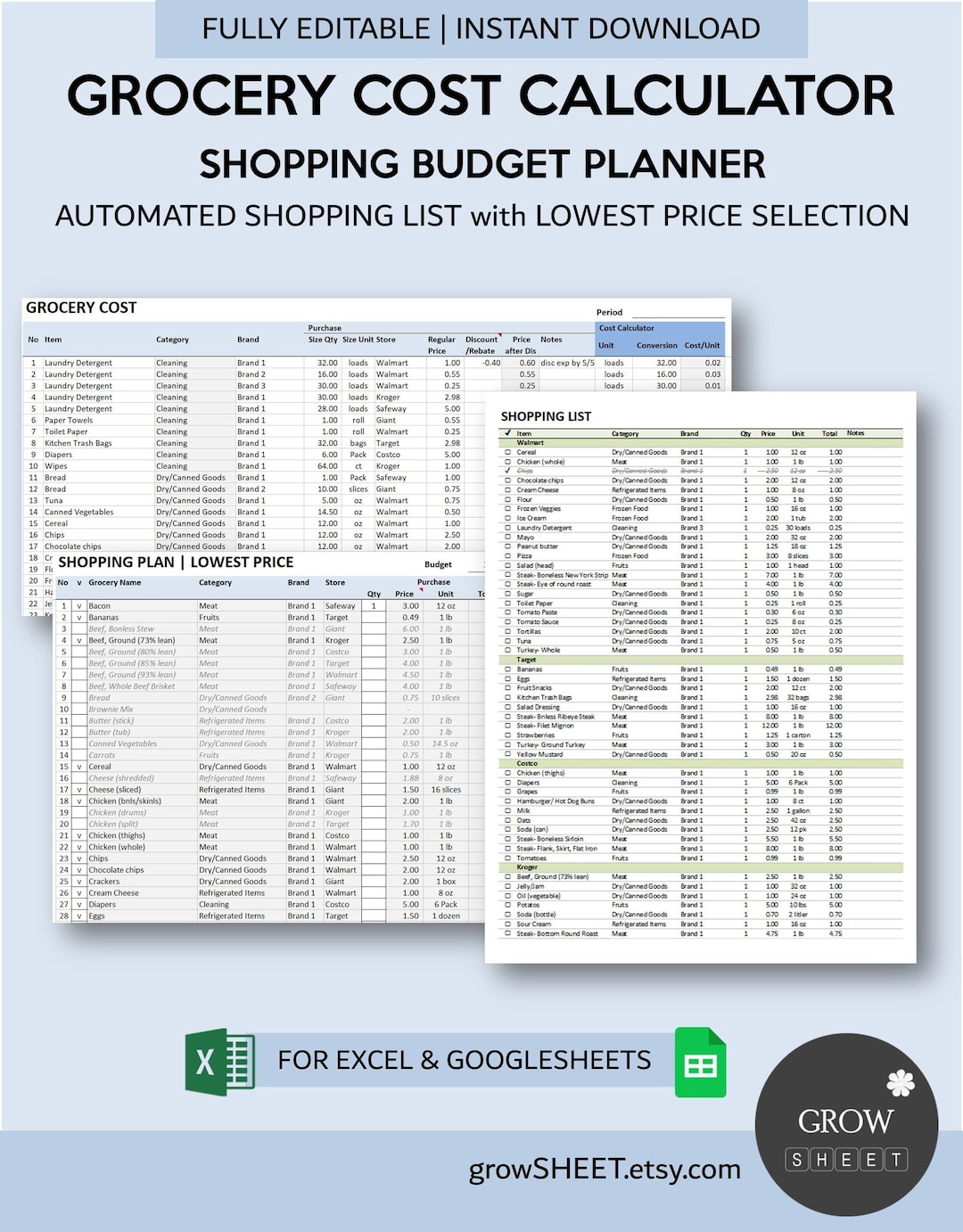 Grocery Cost Calculator With Automated Lowest Price Filter | Shopping ...