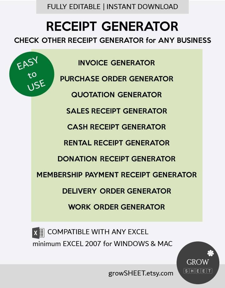 Invoice Generator for Grocery Stores | Excel Invoice Template for ...