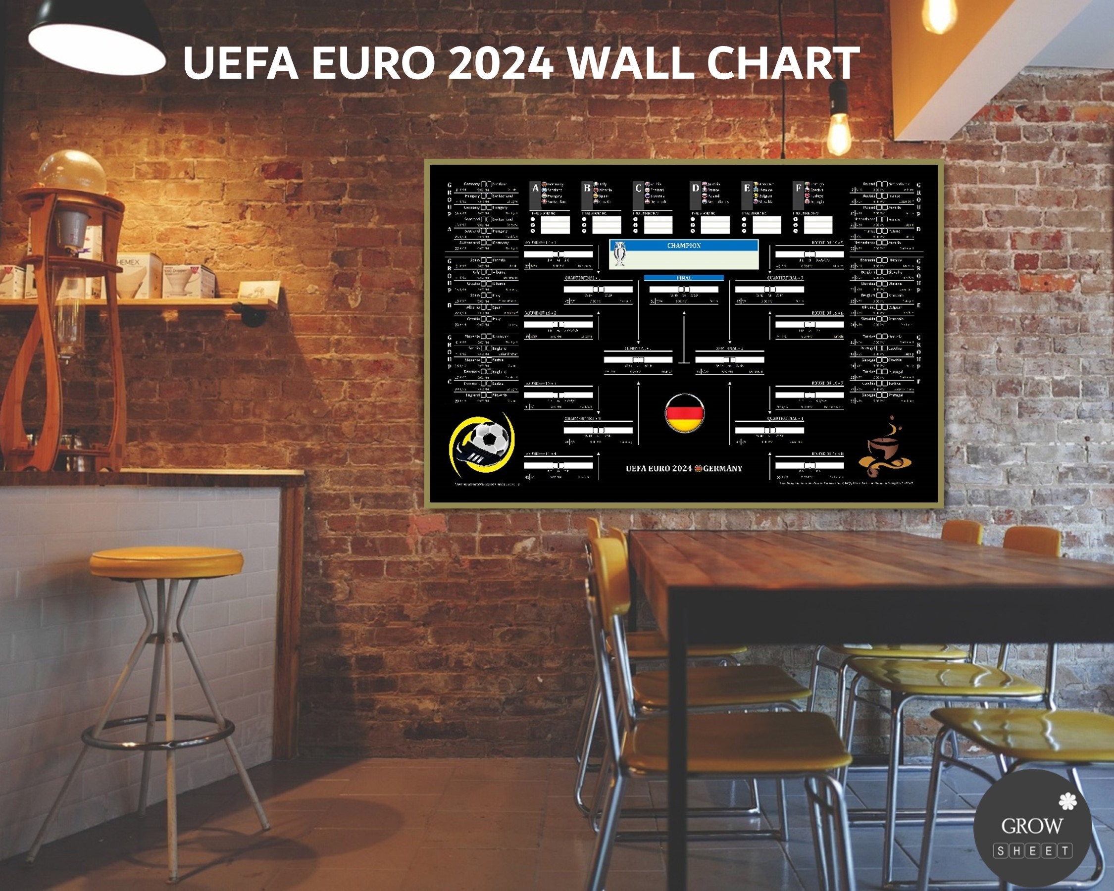 Printable Euro 2024 Wall Chart Minimalist Print to Your Own Paper ...