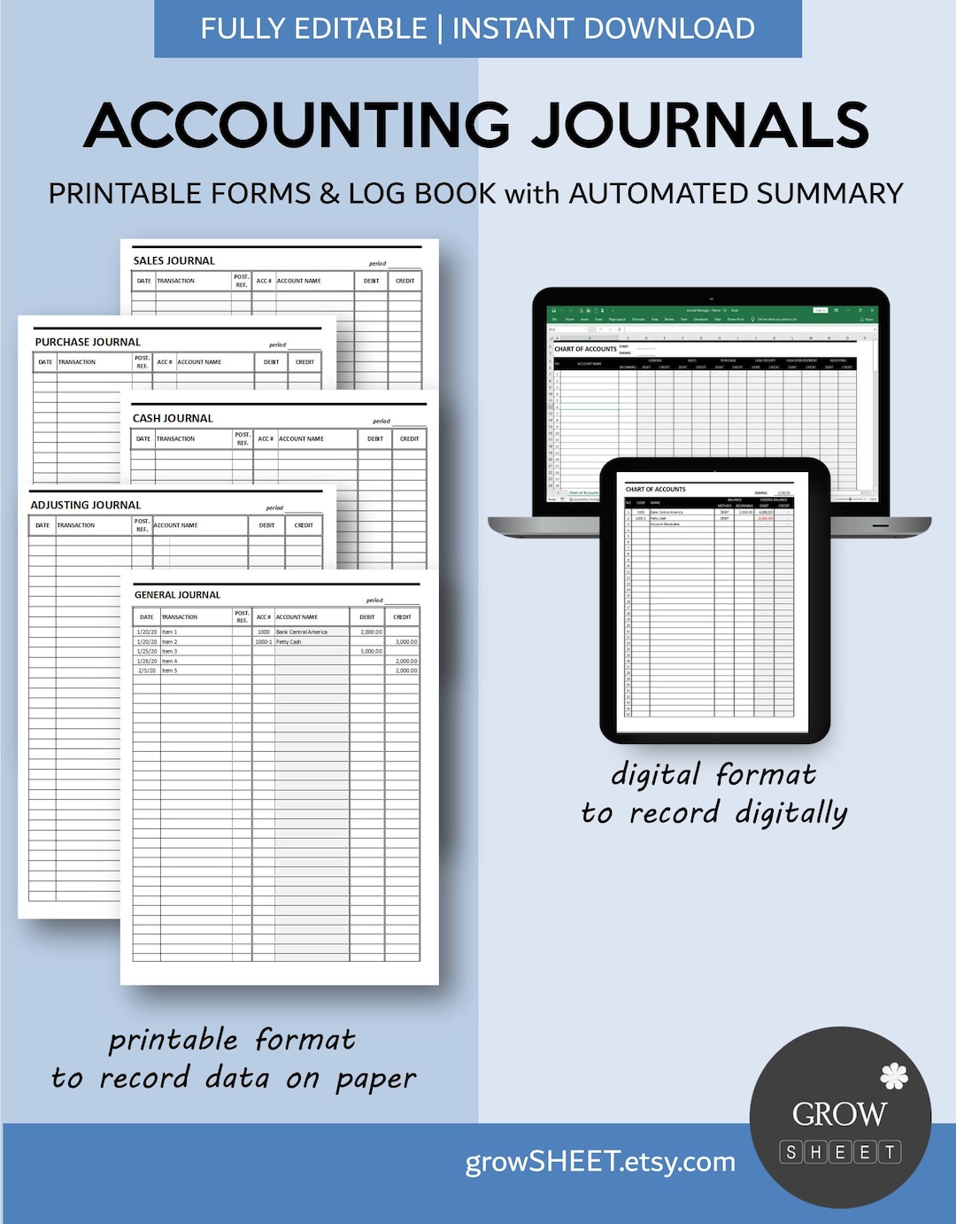 Printable Accounting Journal Forms | Accounting Journal Excel ...