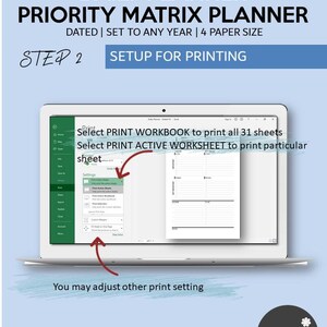 Daily Planner With Priority Matrix | Priority Matrix Planner Template ...