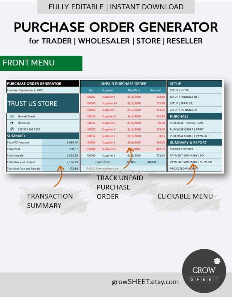 Purchase Order Generator for Trading Companies| Purchase Order Template ...