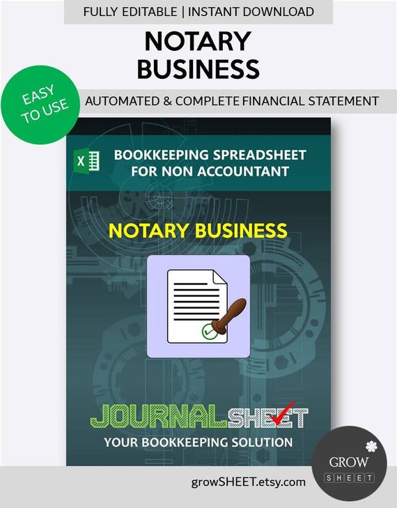 Notary Business Bookkeeping Spreadsheet for Non Accountant - Etsy
