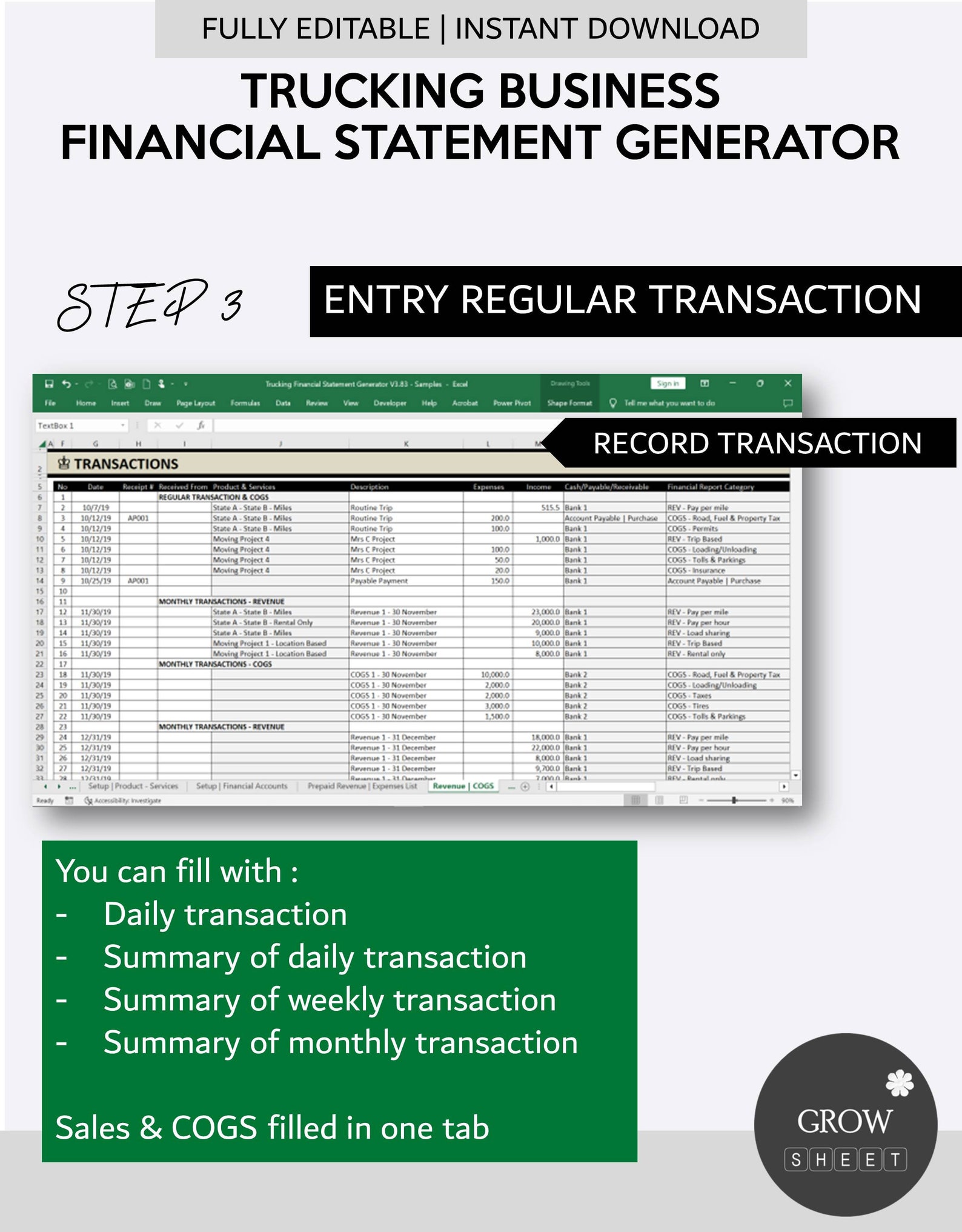 Trucking Business Financial Statement Generator | Automated Profit ...