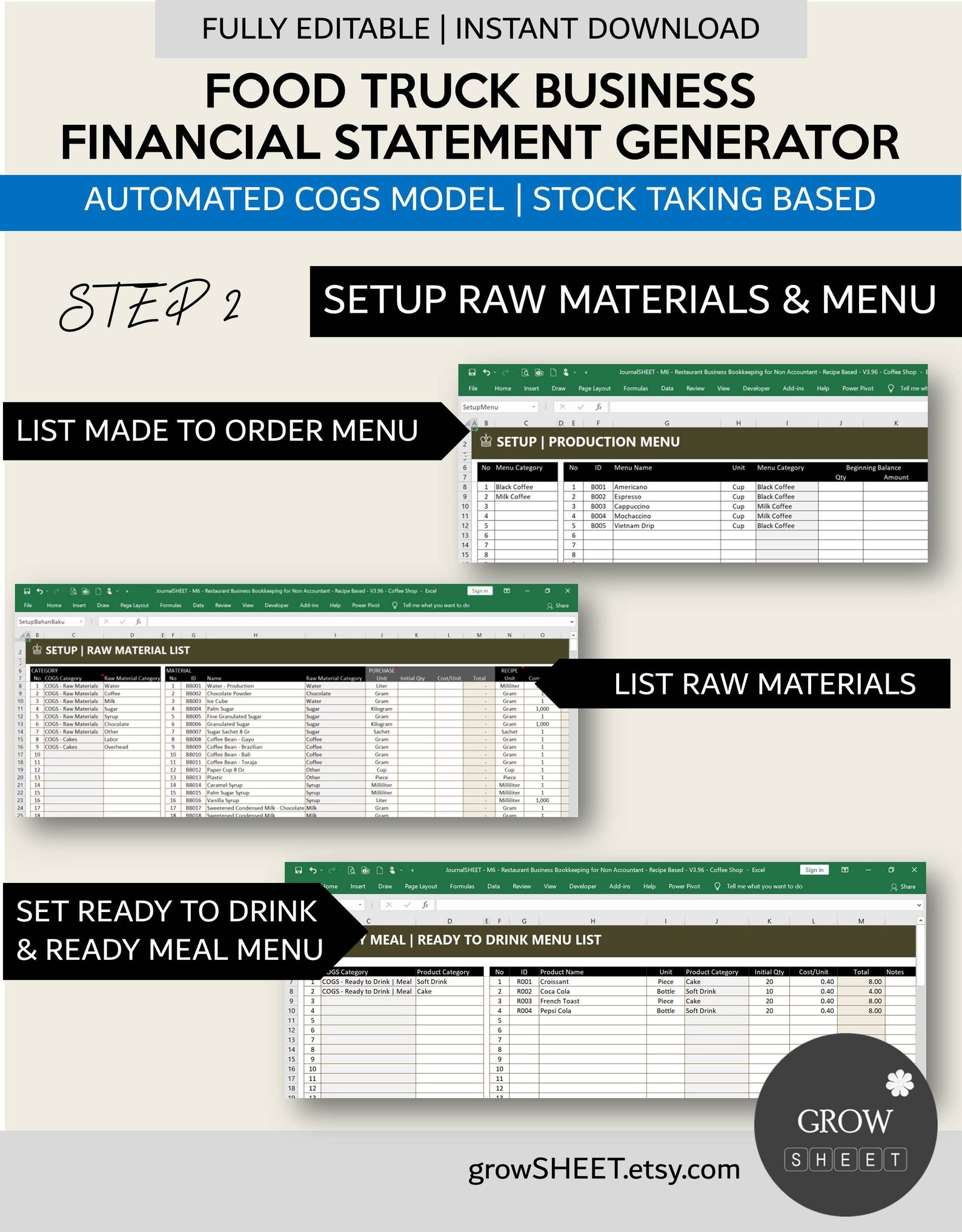 Food Truck Business Financial Statement Generator | Automated Income ...