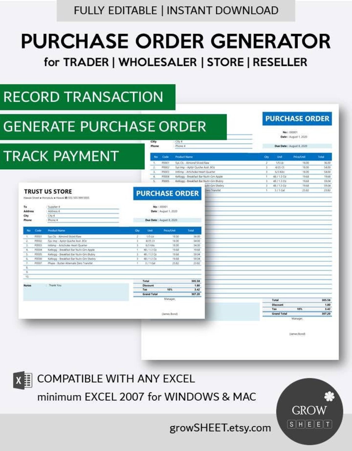 Purchase Order Generator for Trading Companies| Purchase Order Template ...