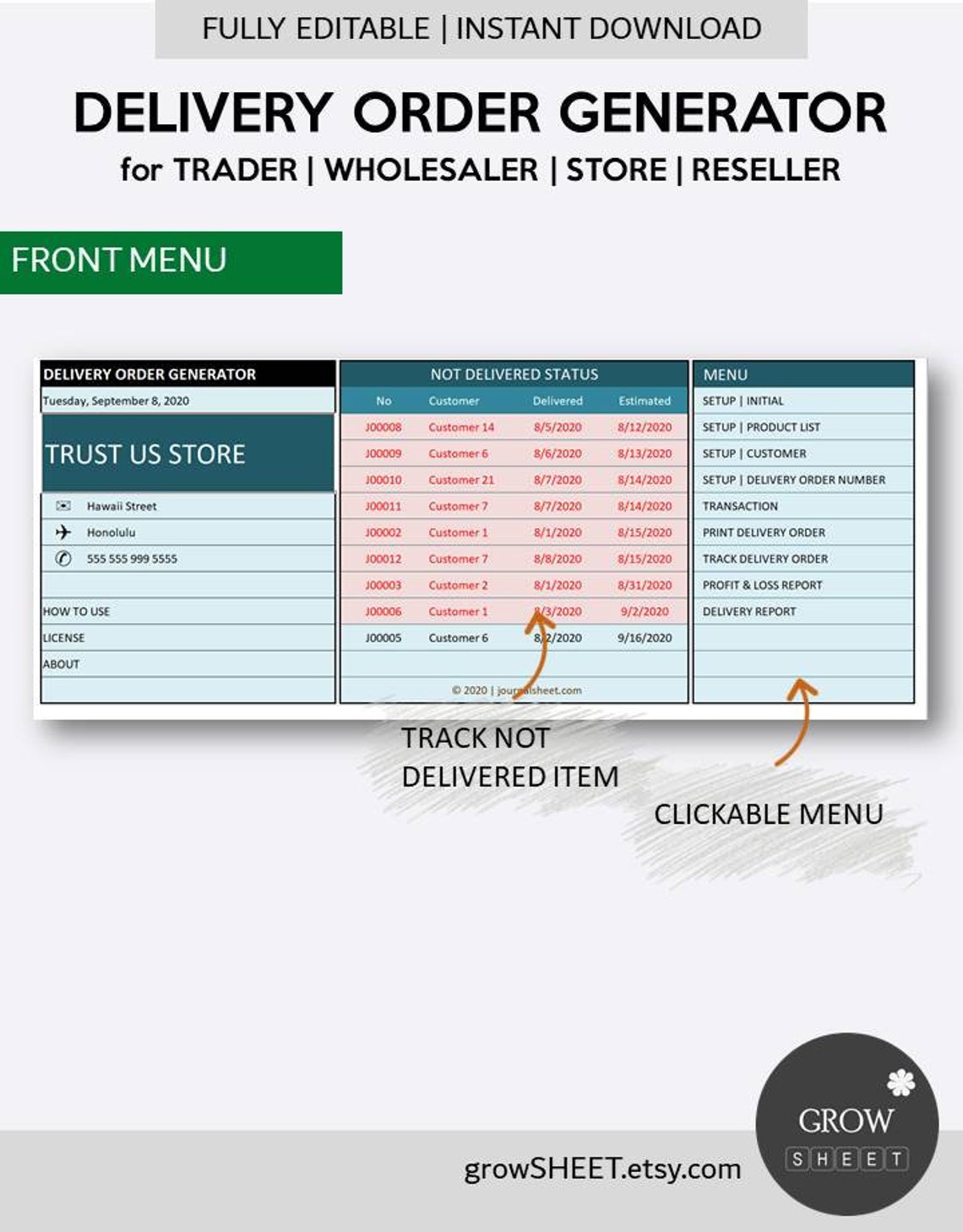 Delivery Order Generator for Small Business Delivery Receipt - Etsy