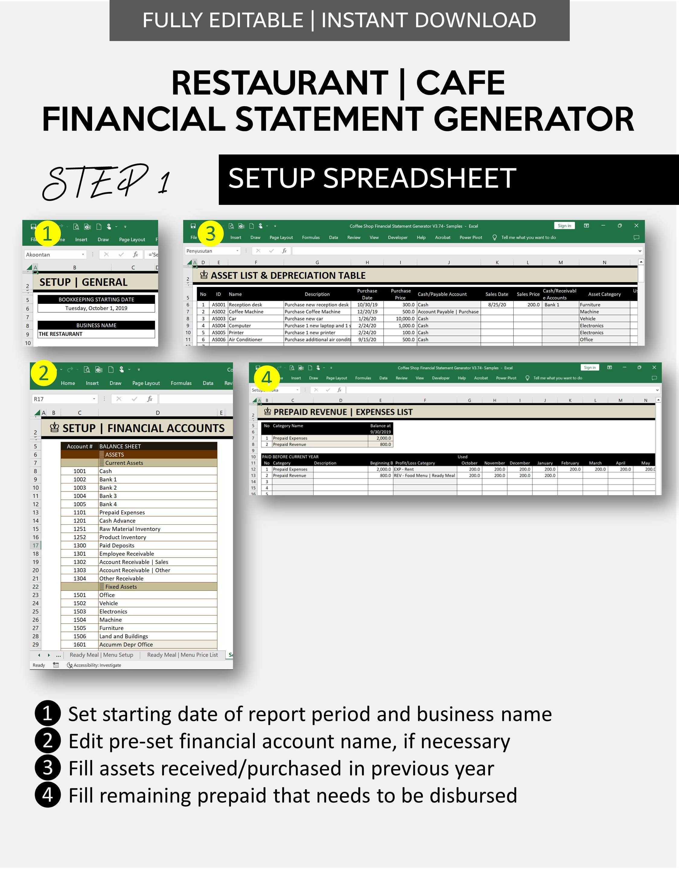 Restaurant Business Financial Statement Generator Automated Income ...