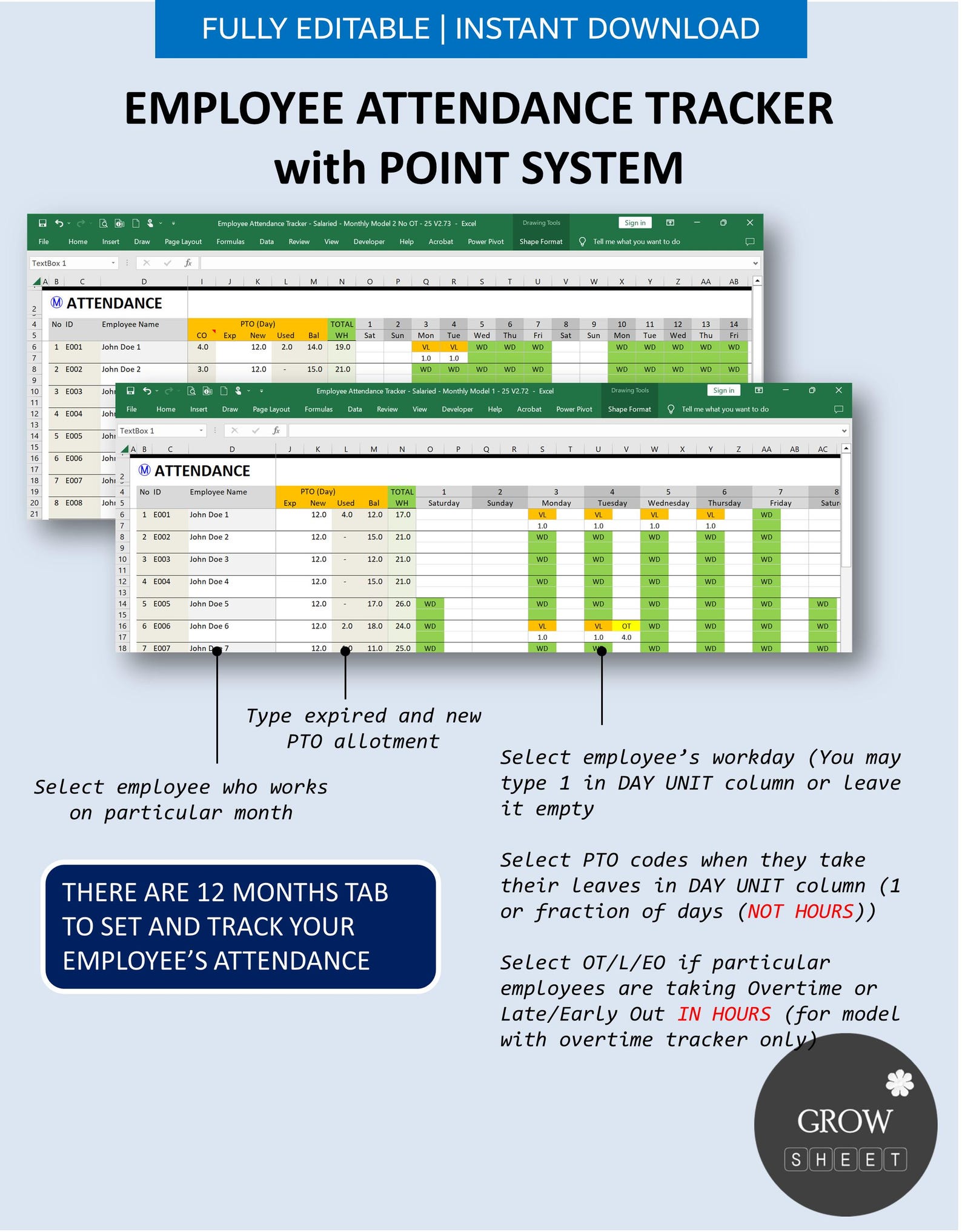 Employee Attendance Tracker With Point System | Automated Disciplinary ...