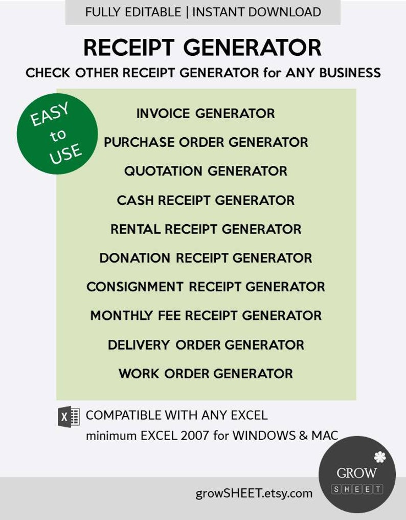 Cash Receipt Generator for Small Business | Cash Receipt Template Excel ...