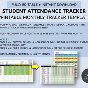 Student Attendance Tracker | Daily Attendance Record | Start From Any ...