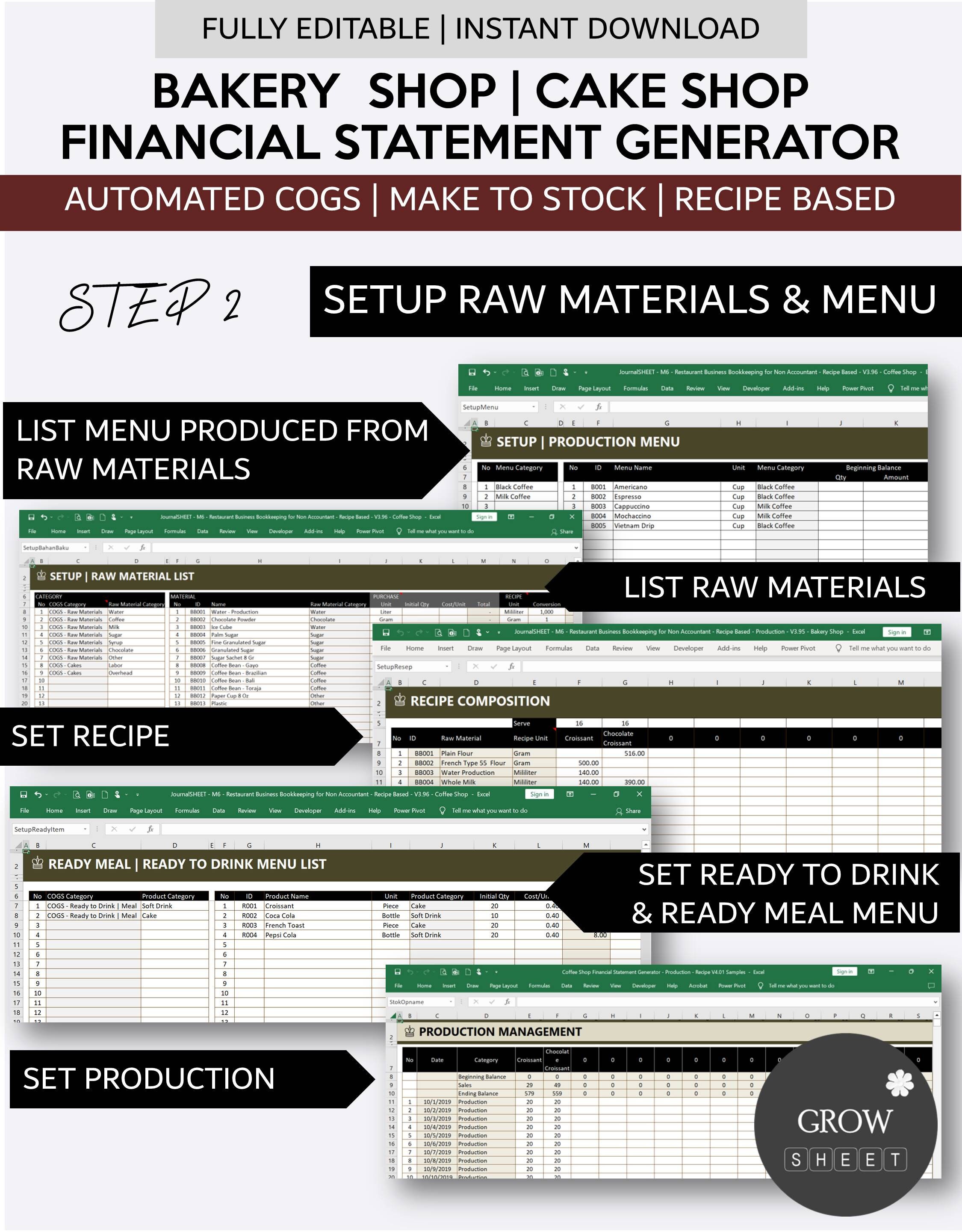 Bakery Shop Financial Statement Generator | Automated Income - Balance ...