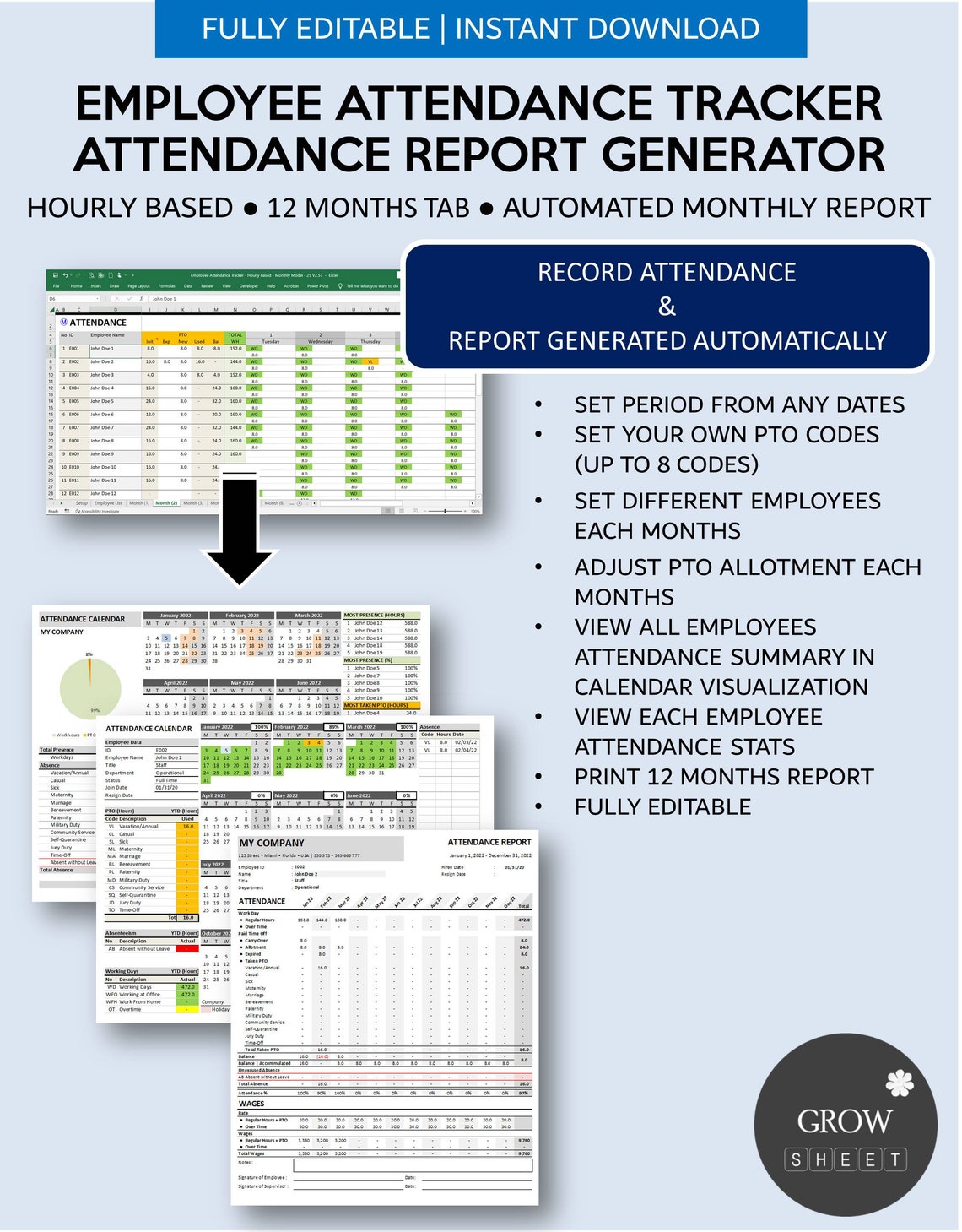 Employee Attendance Tracker and Report Generator Leave Planner ...
