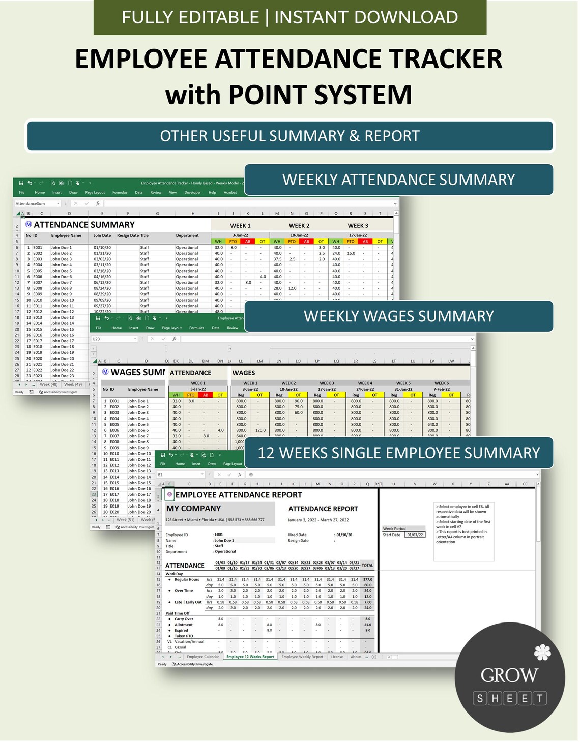 Employee Attendance Tracker With Disciplinary Point System | Automated ...