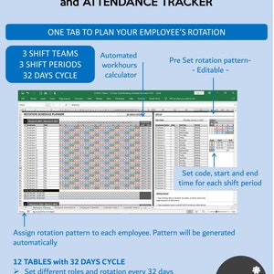 Work Rotating Generator Template and Attendance Tracker | Automated ...