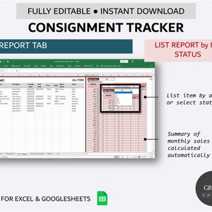 Consignment Tracker | Simple Store Inventory Database | Etsy ...