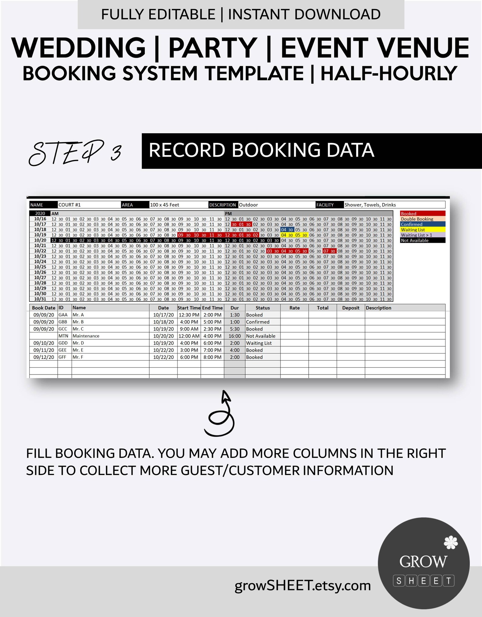 Event Venue Booking Template | Conference - Meeting Room Reservation ...