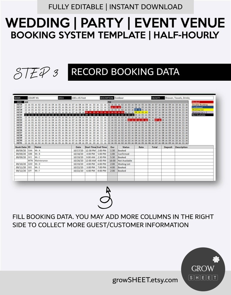 Event Venue Booking Template | Conference - Meeting Room Reservation ...