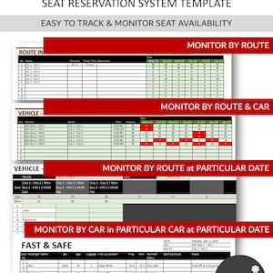 Car Seat Booking System Template | Vehicle Seat Reservation Spreadsheet ...
