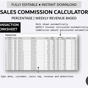 Sales Commission Calculator | Weekly Revenue Based Commission ...