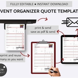 Printable Event Organizer Quote Template for Excel and Google Sheets ...