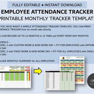Employee Attendance Tracker | Daily Attendance Record | Start From Any ...