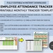 Employee Attendance Tracker Daily Attendance Record Start From Any ...