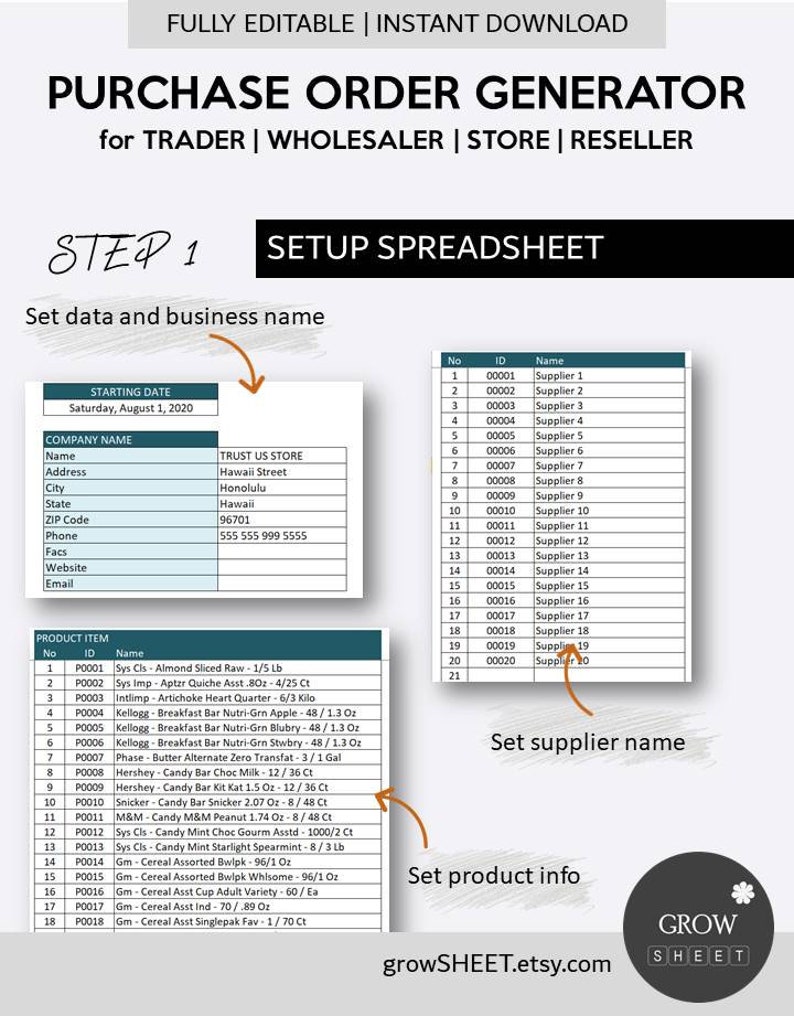 Purchase Order Generator for Trading Companies| Purchase Order Template ...