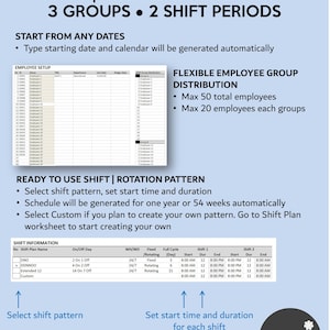 Employee Work Shift Rotating Schedule Generator | Hourly Work Rotation ...