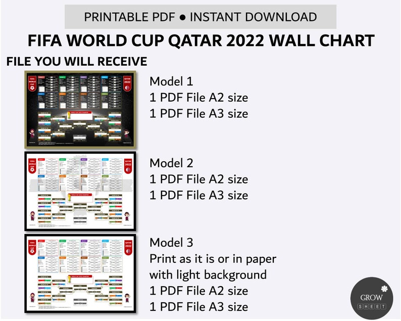 World Cup Qatar 2022 Wall Chart Printable World Cup Poster Etsy