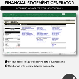 Bakery Shop Financial Statement Generator | Automated Income - Balance ...