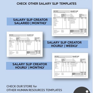 Earning Statement Generator | Salary Pay Slip Template for Salaried ...