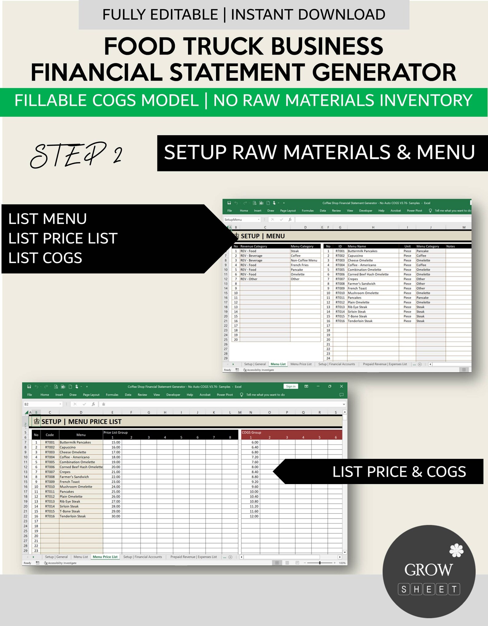 Food Truck Business Financial Statement Generator | Automated Income ...