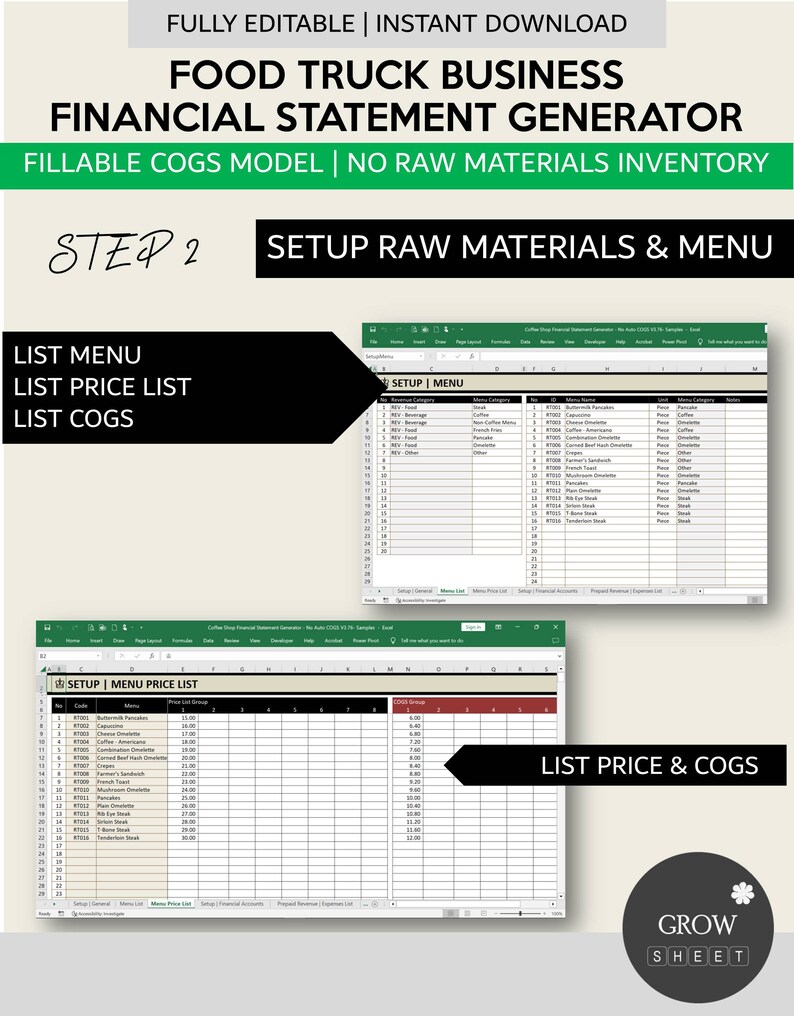 Food Truck Business Financial Statement Generator | Automated Income ...