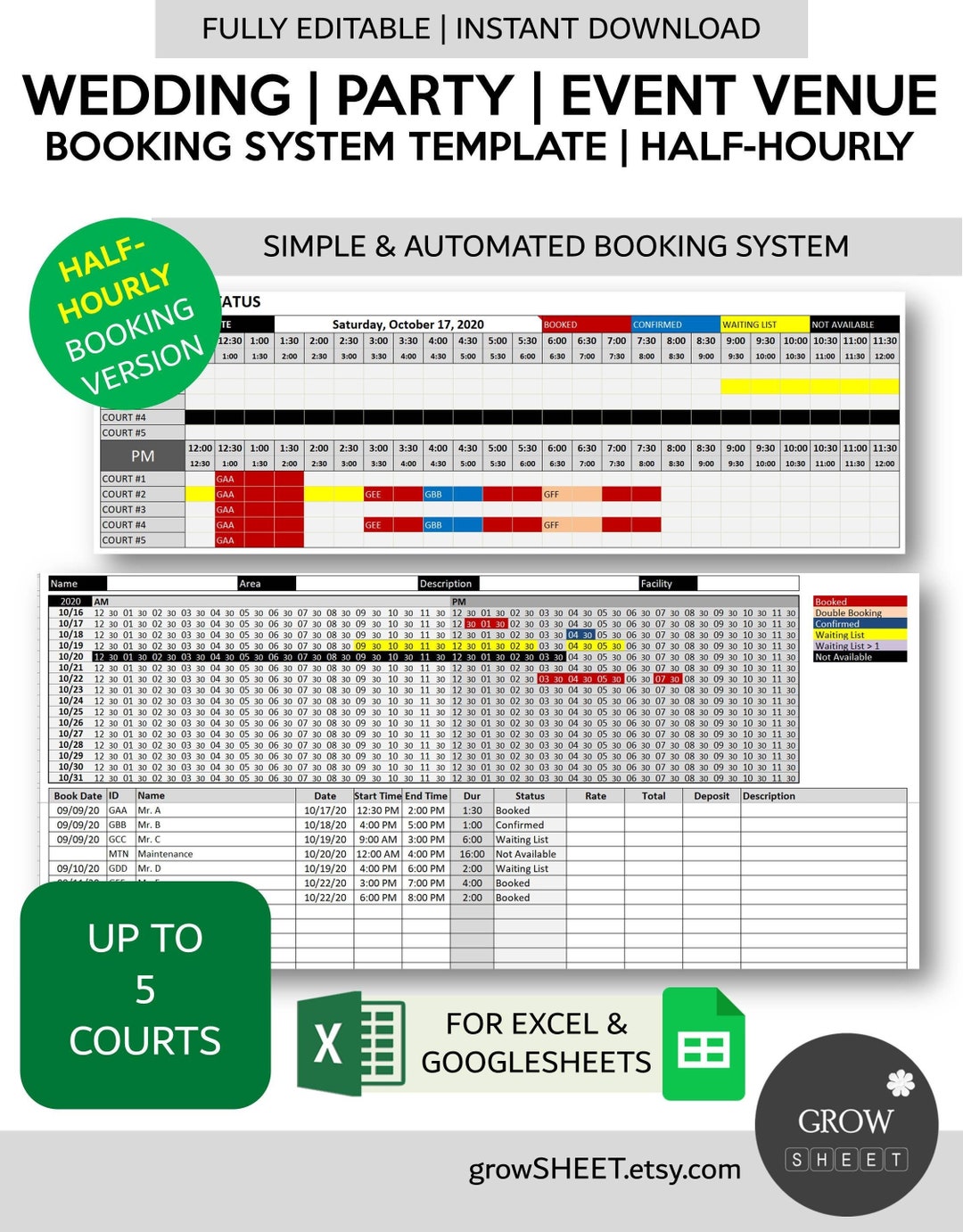 Event Venue Booking Template | Conference - Meeting Room Reservation ...